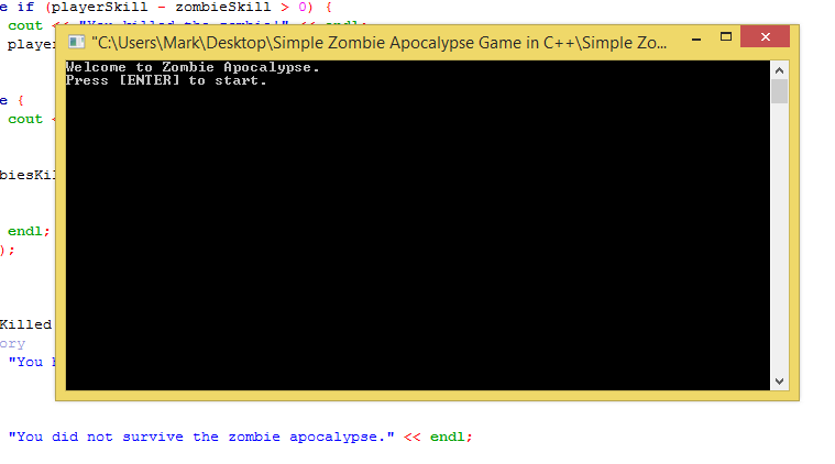 Simple Zombie Apocalypse Game in C++ Free Source Code | SourceCodester